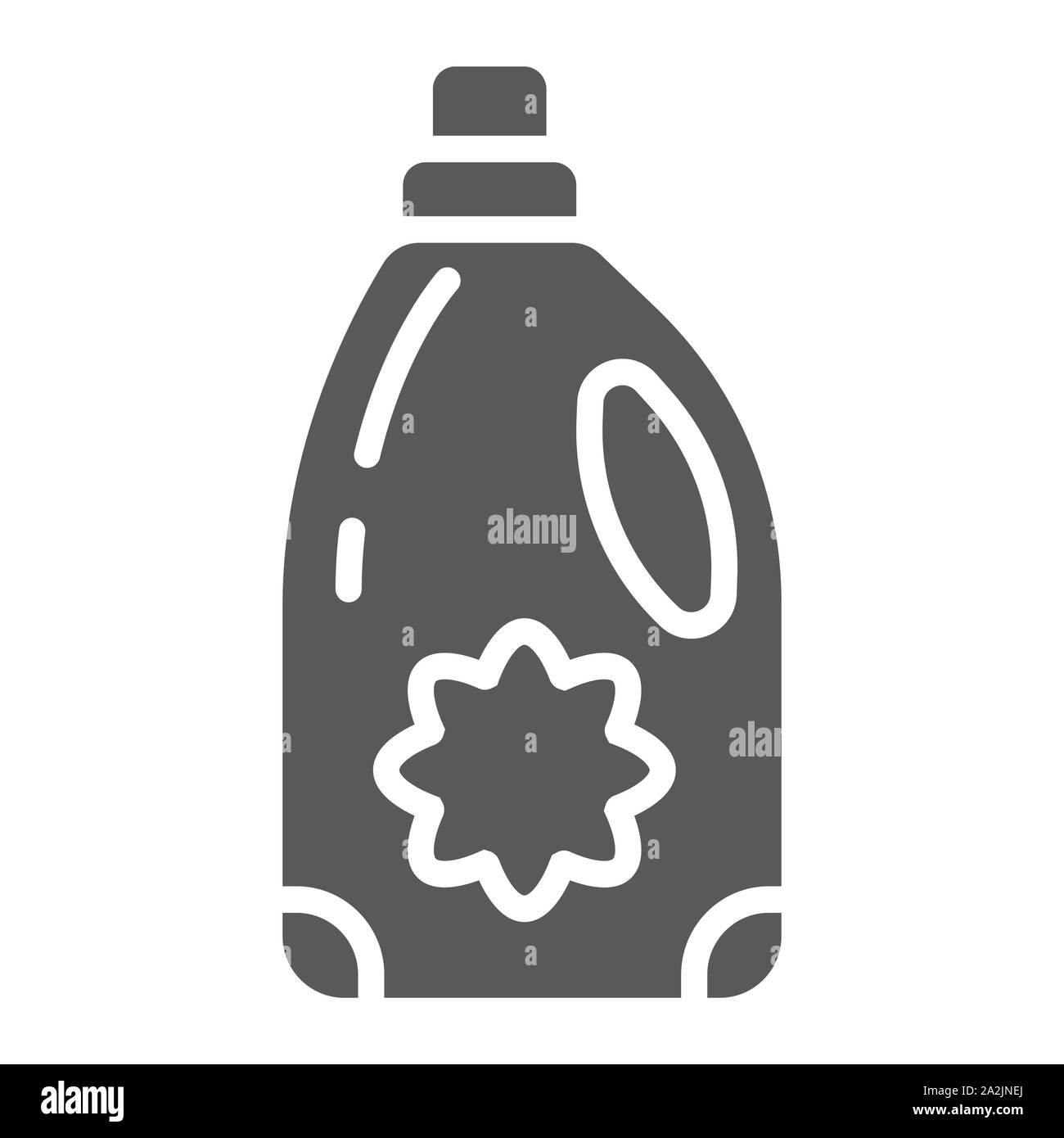 Fabric softener glyph icon, laundry and container, liquid detergent ...