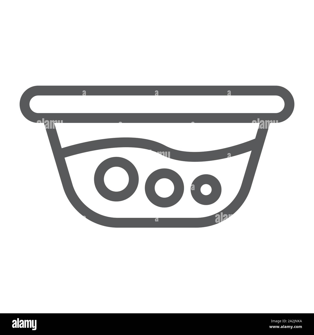 Basin with water line icon, laundry and wash, washbowl sign, vector ...