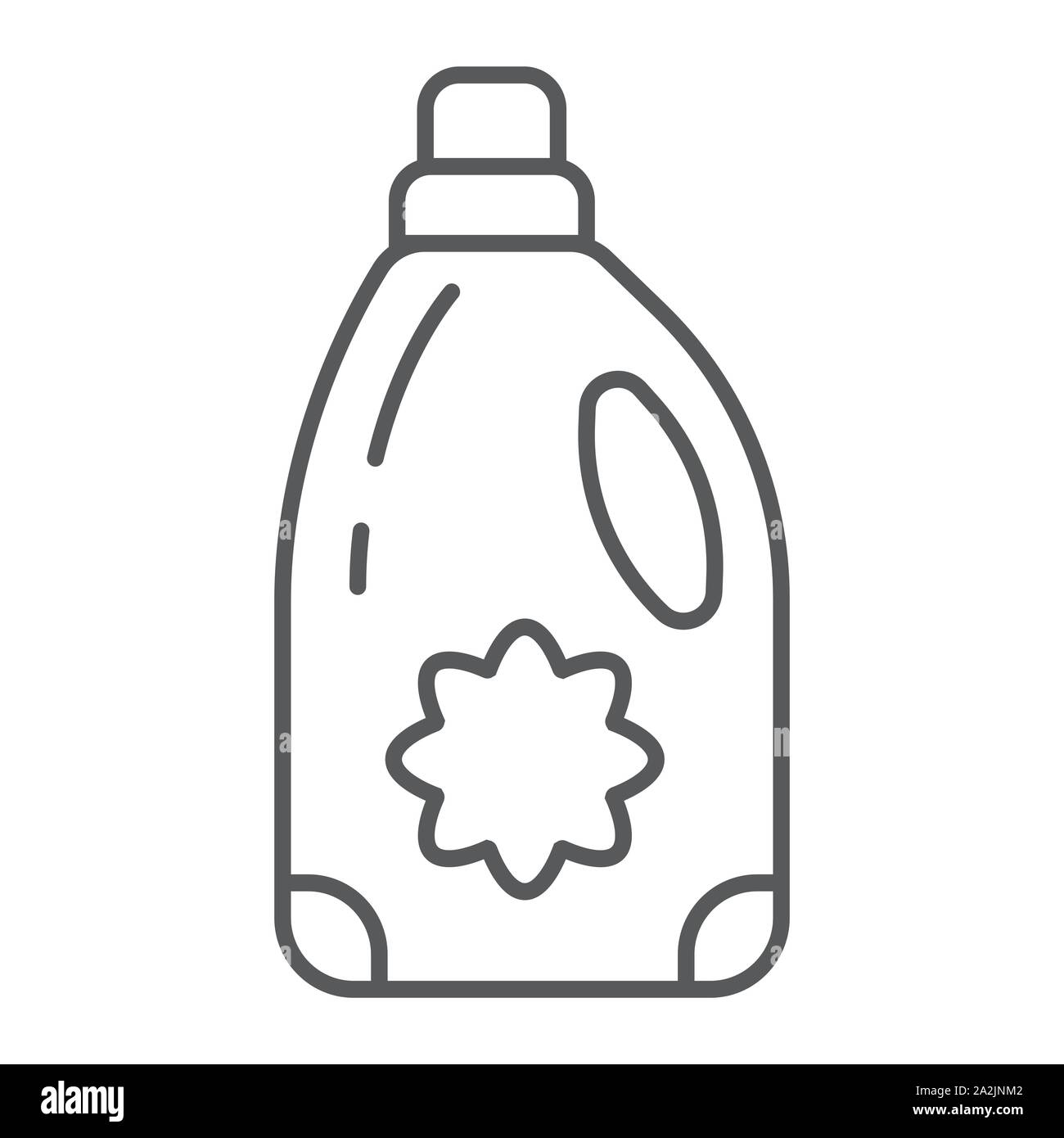 Fabric softener thin line icon, laundry and container, liquid detergent ...