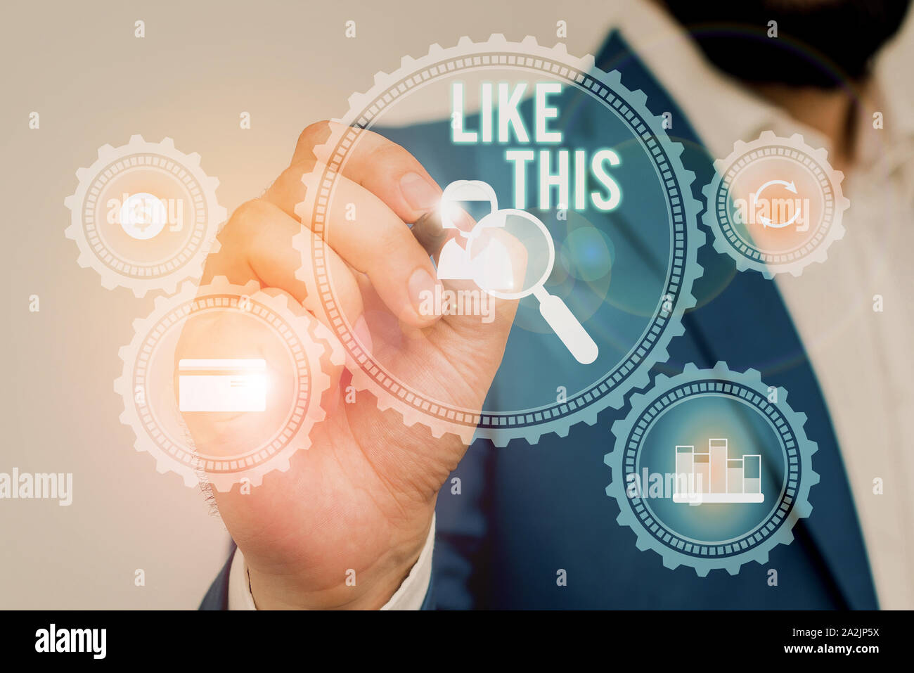 Text sign showing Like This. Business photo showcasing An action ...