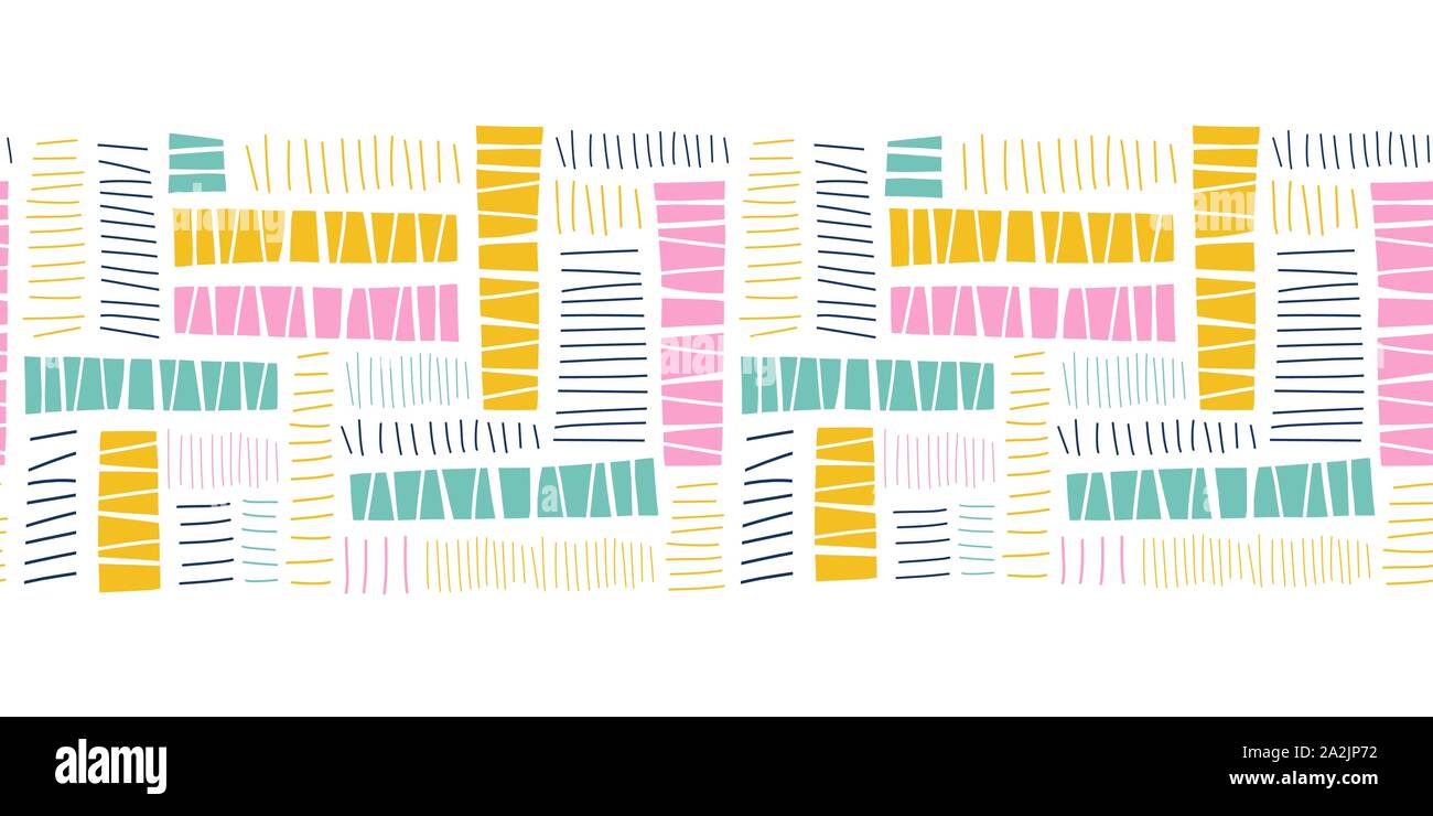 Contemporary Abstract seamless vector border horizontal. Repeating ...