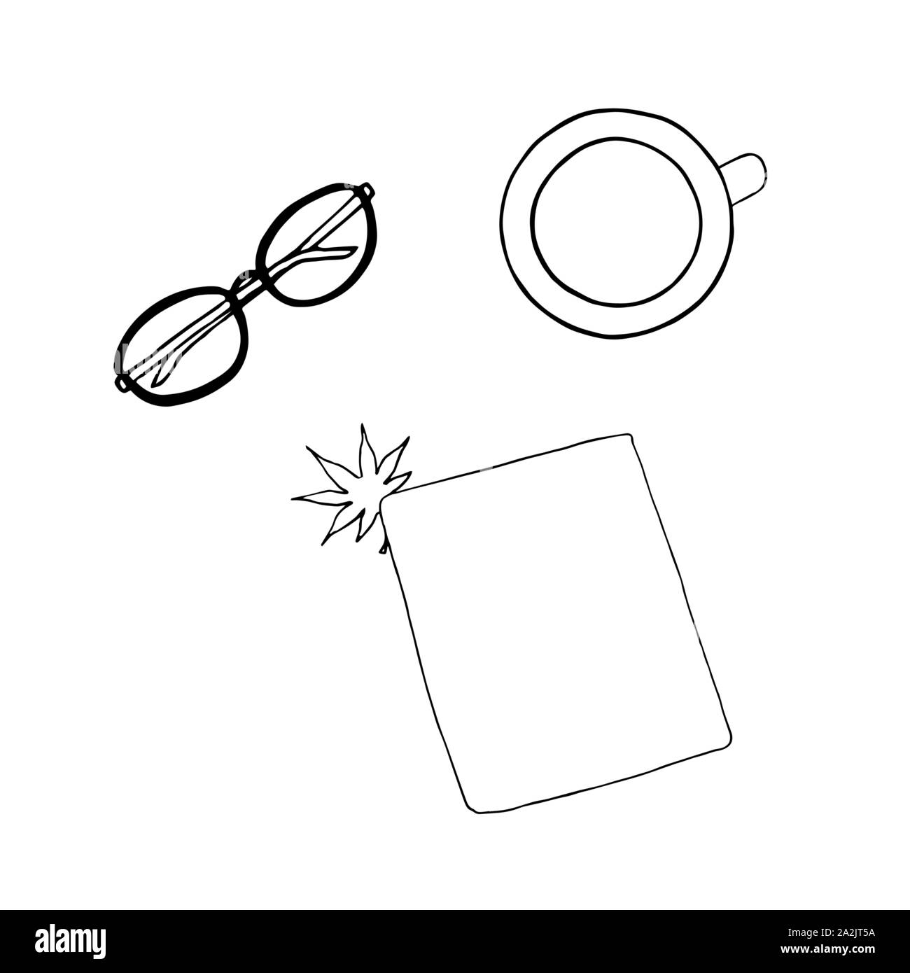 White cup tea notebook Stock Vector Images - Alamy