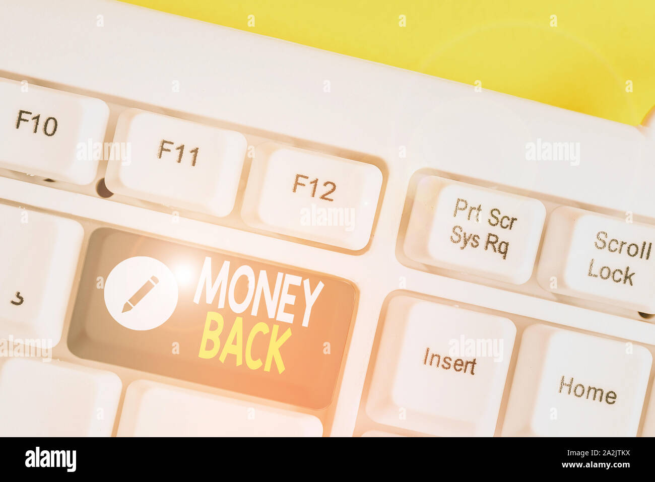 Writing note showing Money Back. Business concept for get what you paid ...