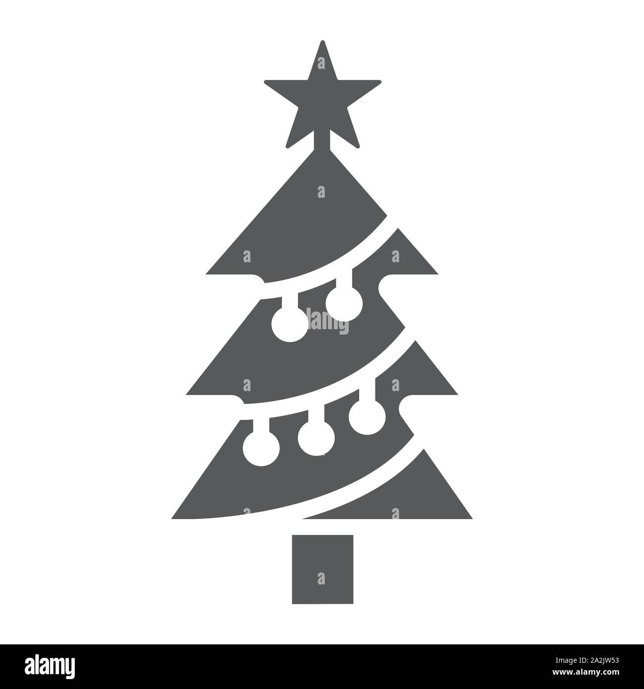 Christmas tree glyph icon, decor and new year, fir tree sign, vector ...