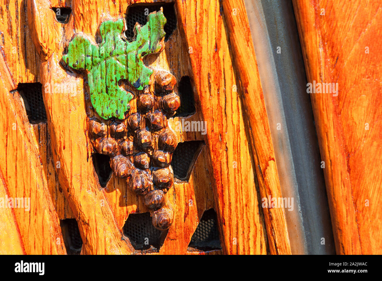 wooden grapes carved in traditional style Stock Photo - Alamy