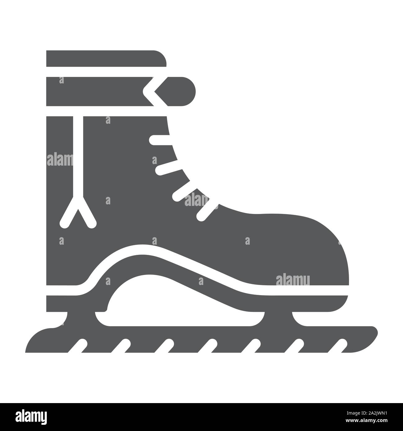 Ice skate glyph icon, christmas and new year, skating shoe sign, vector ...