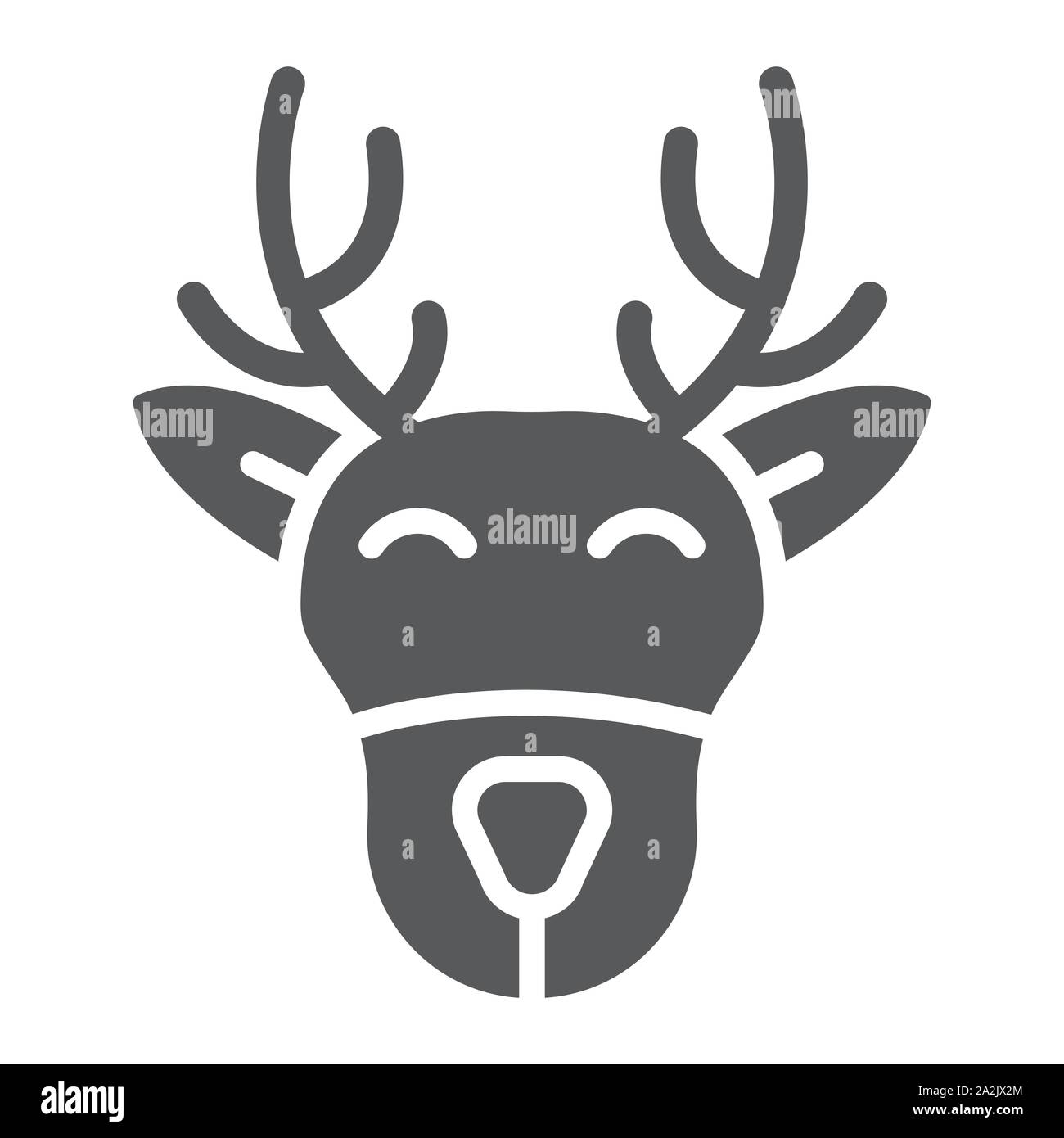 Christmas deer glyph icon, christmas and moose, reindeer sign, vector ...
