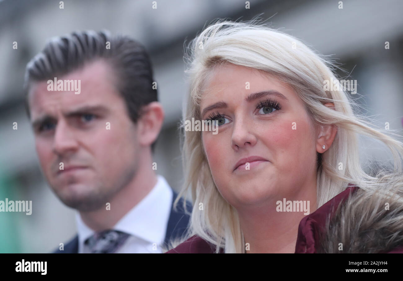Sarah Ewart and her solicitor Darragh Mackin outside the High Court in ...