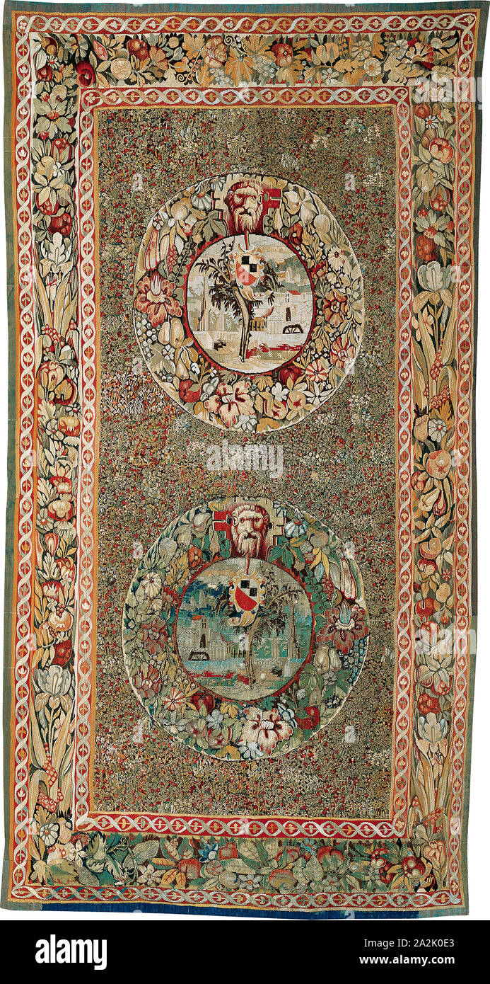 Millefleur with Medallions, 1540/60, Flanders, Bruges, Bruges, Wool ...