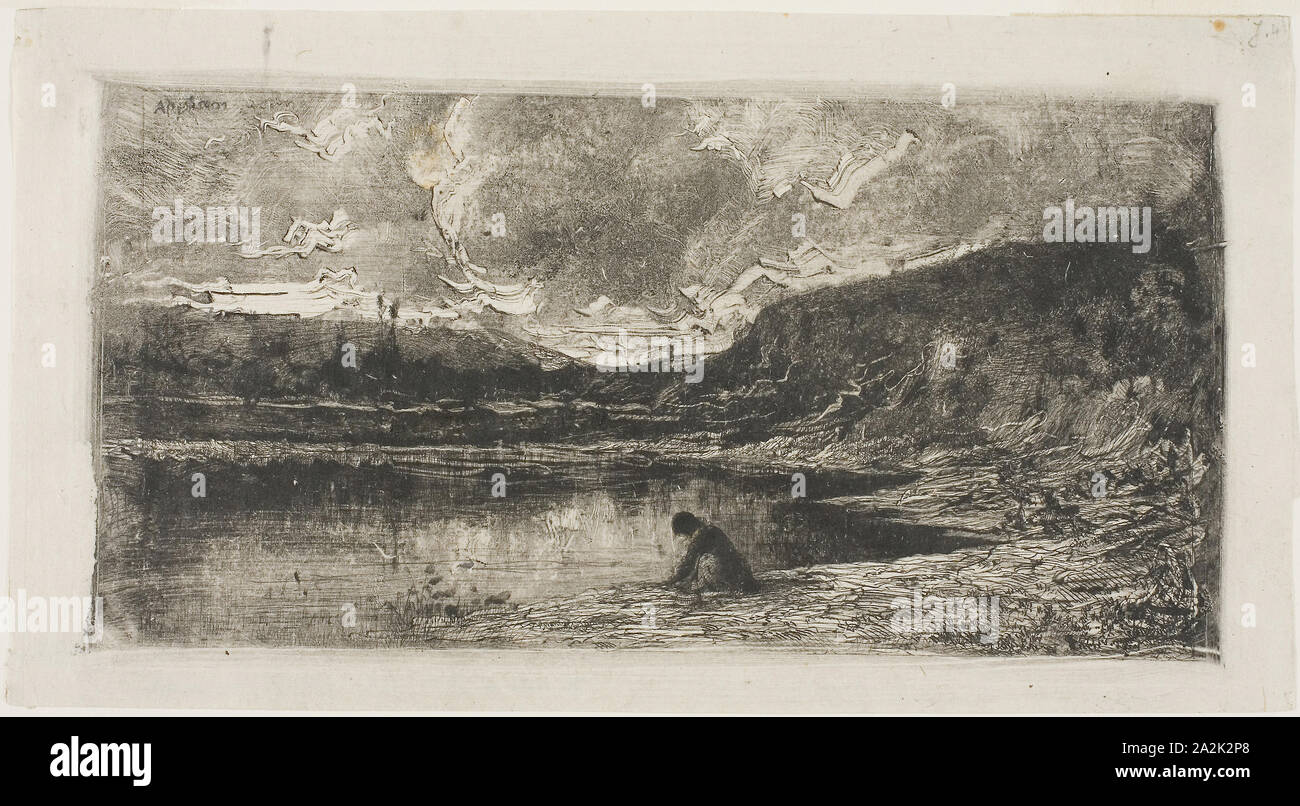 A Cliff in the Parish of Rix, 1862, Adolphe Appian, French, 1818-1898 ...