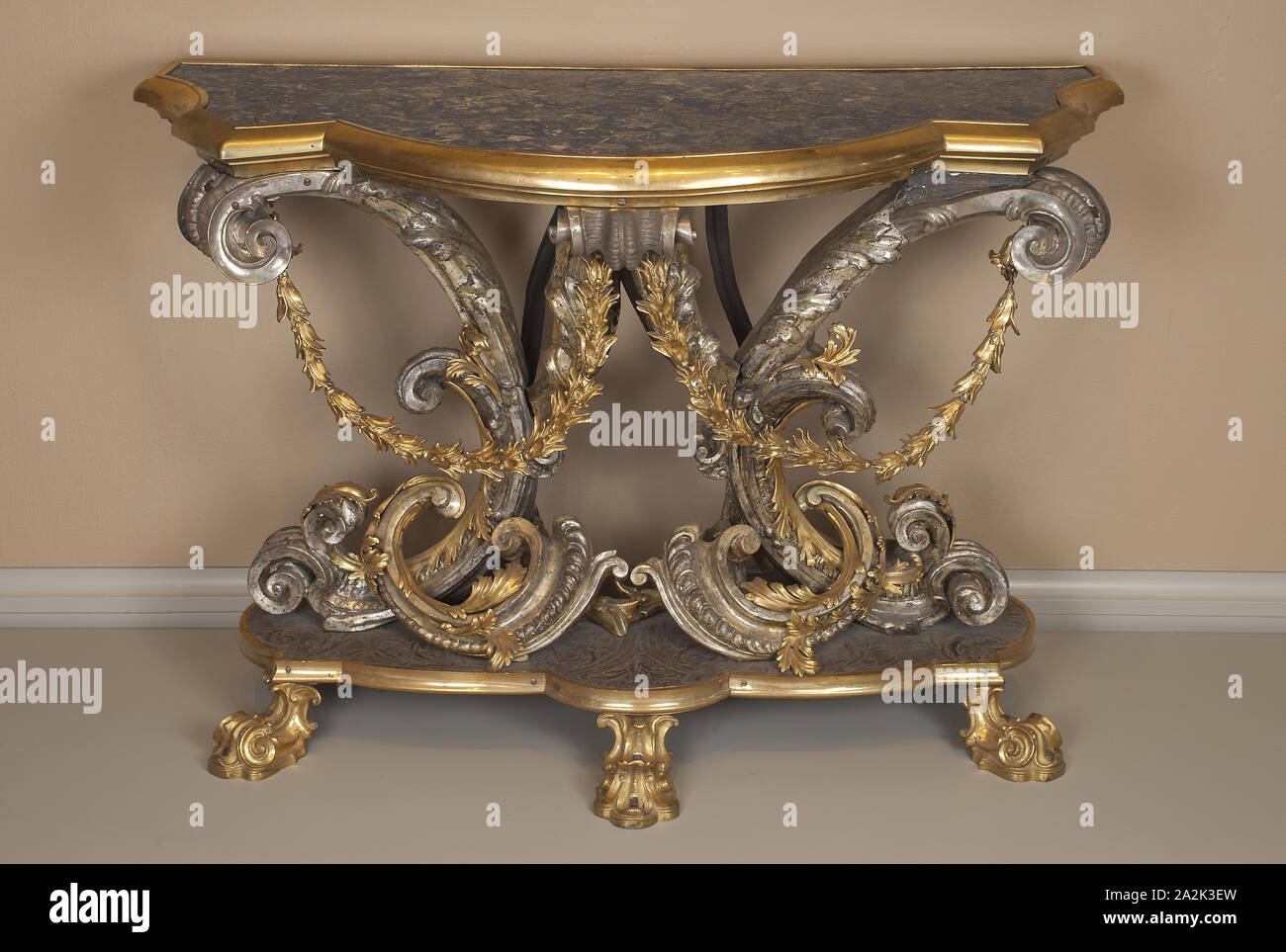 Console Table, c. 1740, Italy, Rome, Rome, Gilded bronze, lapis lazuli ...
