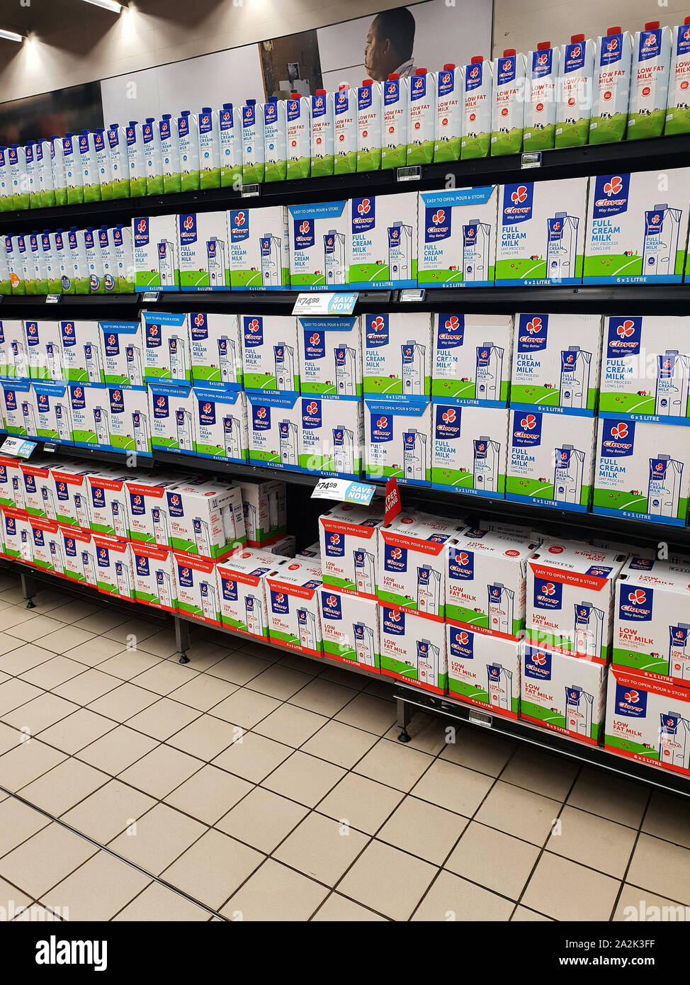 Dairy milk aisle in a Pick n Pay supermarket, South Africa Stock Photo ...