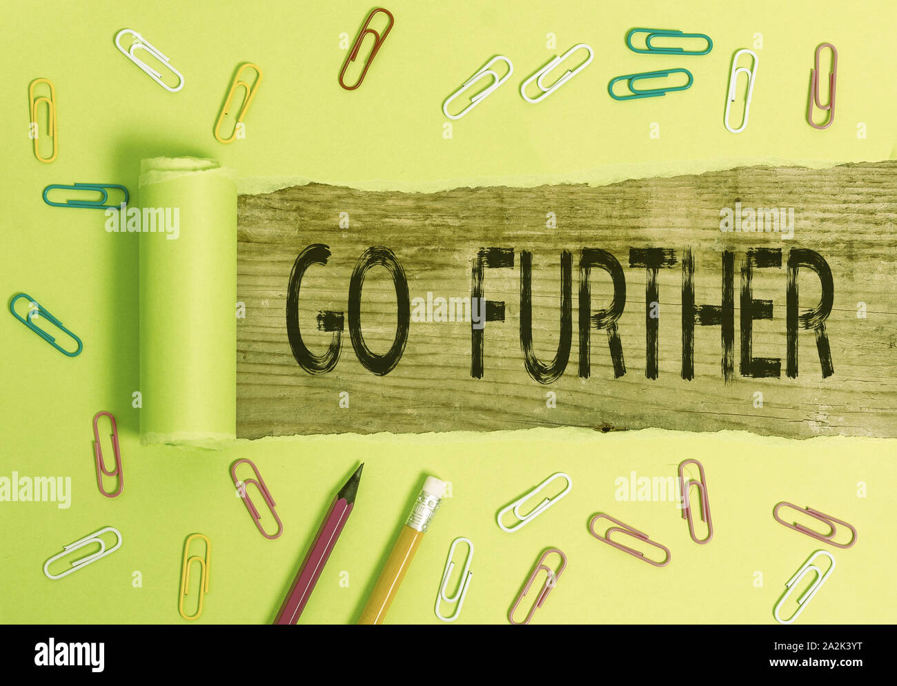 Conceptual hand writing showing Go Further. Concept meaning To move to ...