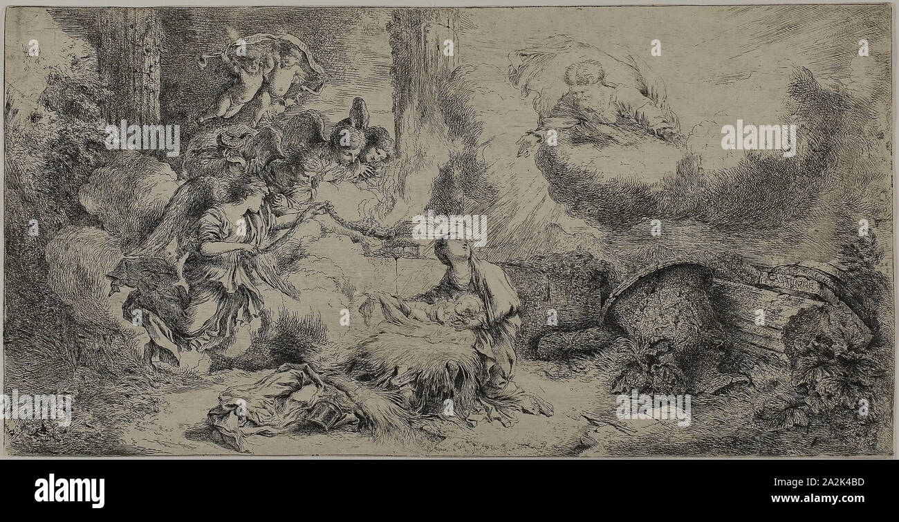 The Nativity with God the Father and Angels, after 1647, Giovanni ...