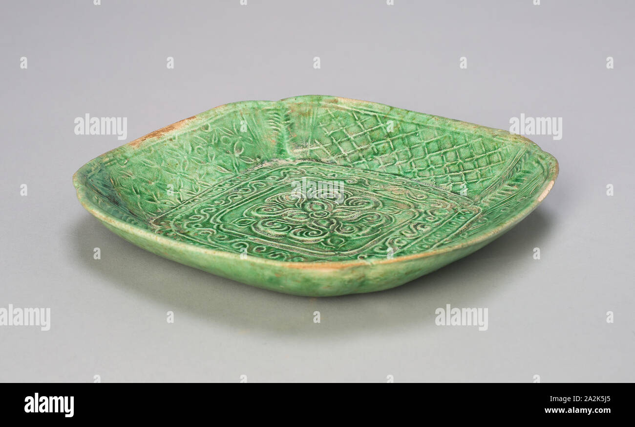 Square Dish with Flared, Scalloped Sides and Floral and Butterfly ...