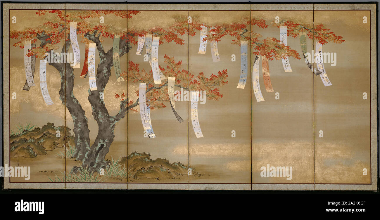Autumn Maples with Poem Slips, c. 1675, Tosa Mitsuoki, Japanese, 1617 ...