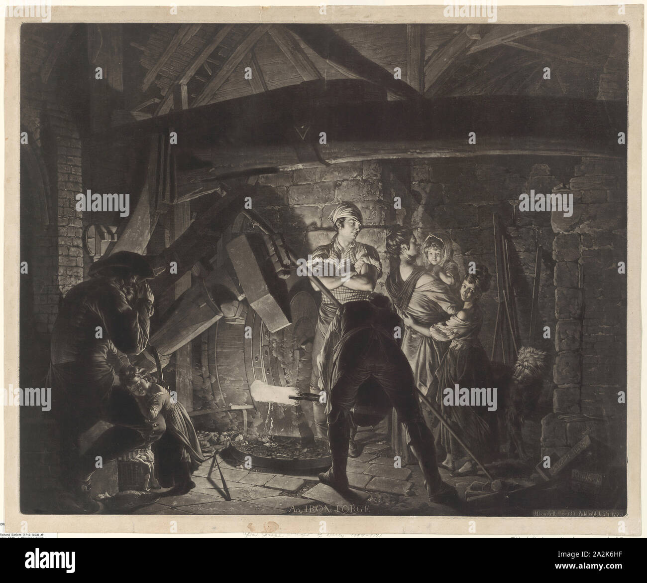 An Iron Forge, 1773, Richard Earlom (British, 1743-1822), after Joseph ...