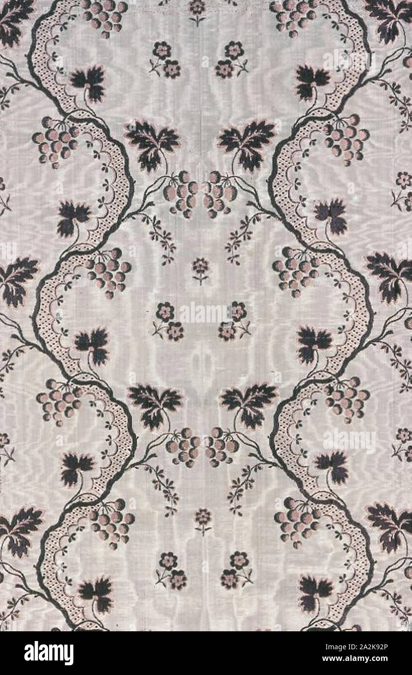 Panel, 1725/75, France, Silk, plain weave with self-patterning ground ...