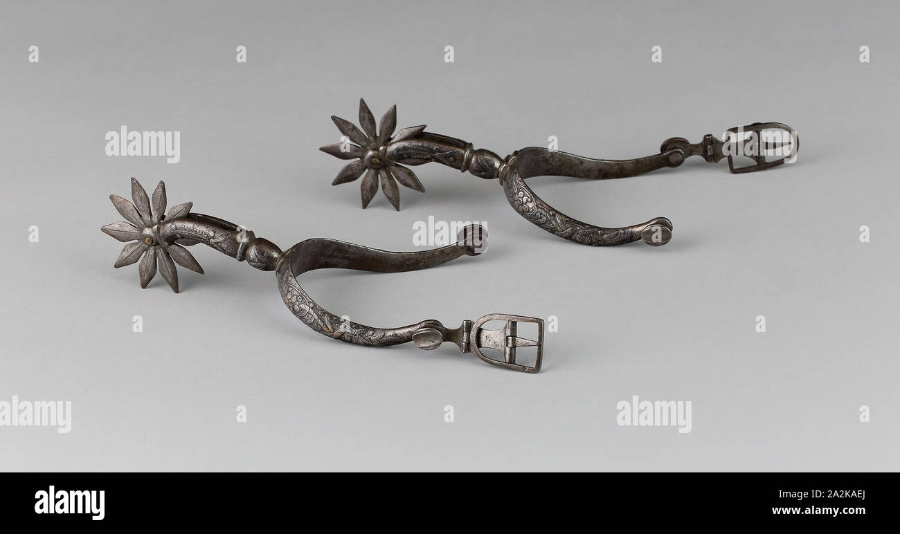 Pair of Spurs, early 17th century, North European, Europe, Iron and ...