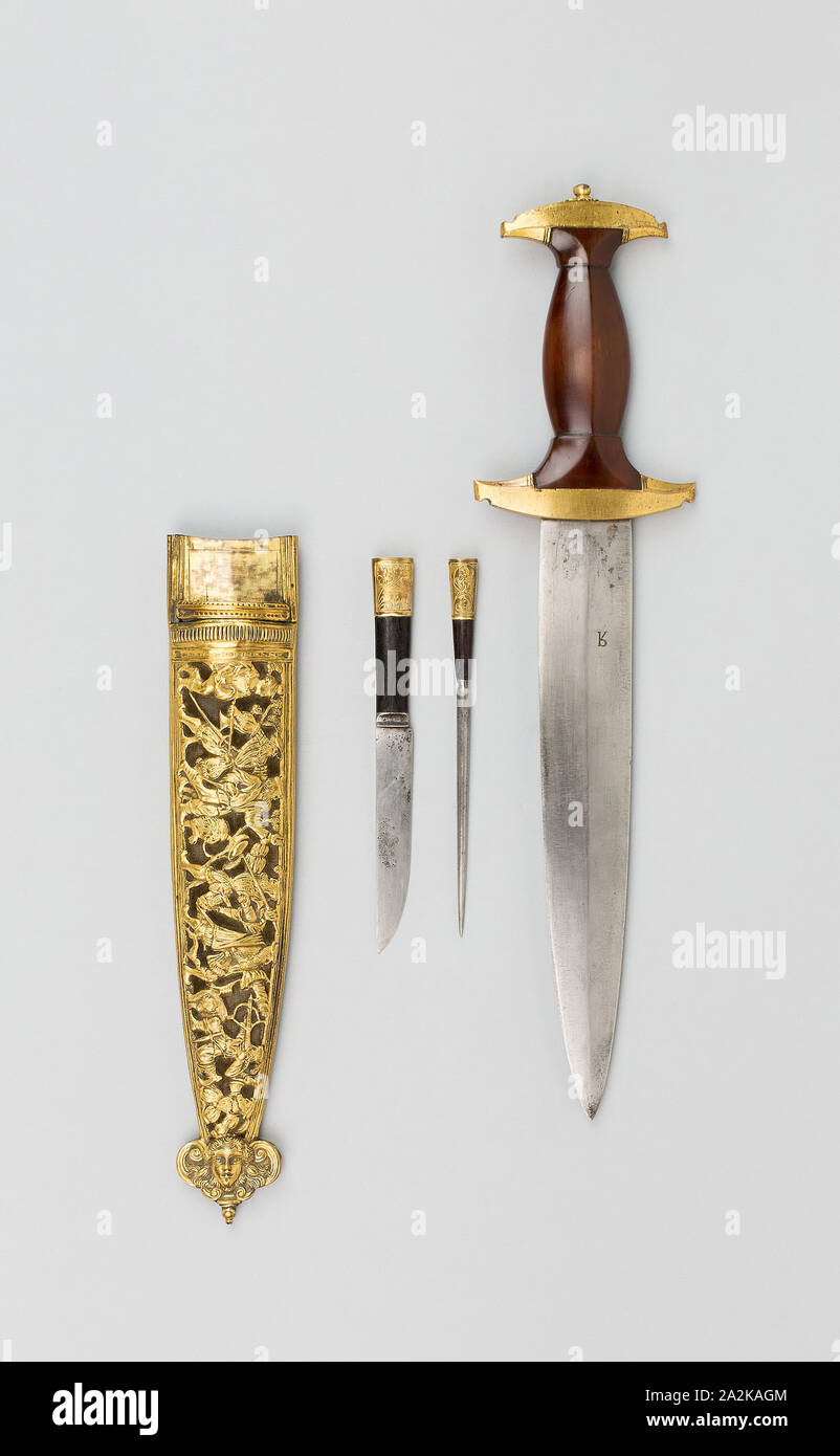 Swiss Dagger with Scabbard, 1556, Swiss, Europe, Steel, bronze, and ...