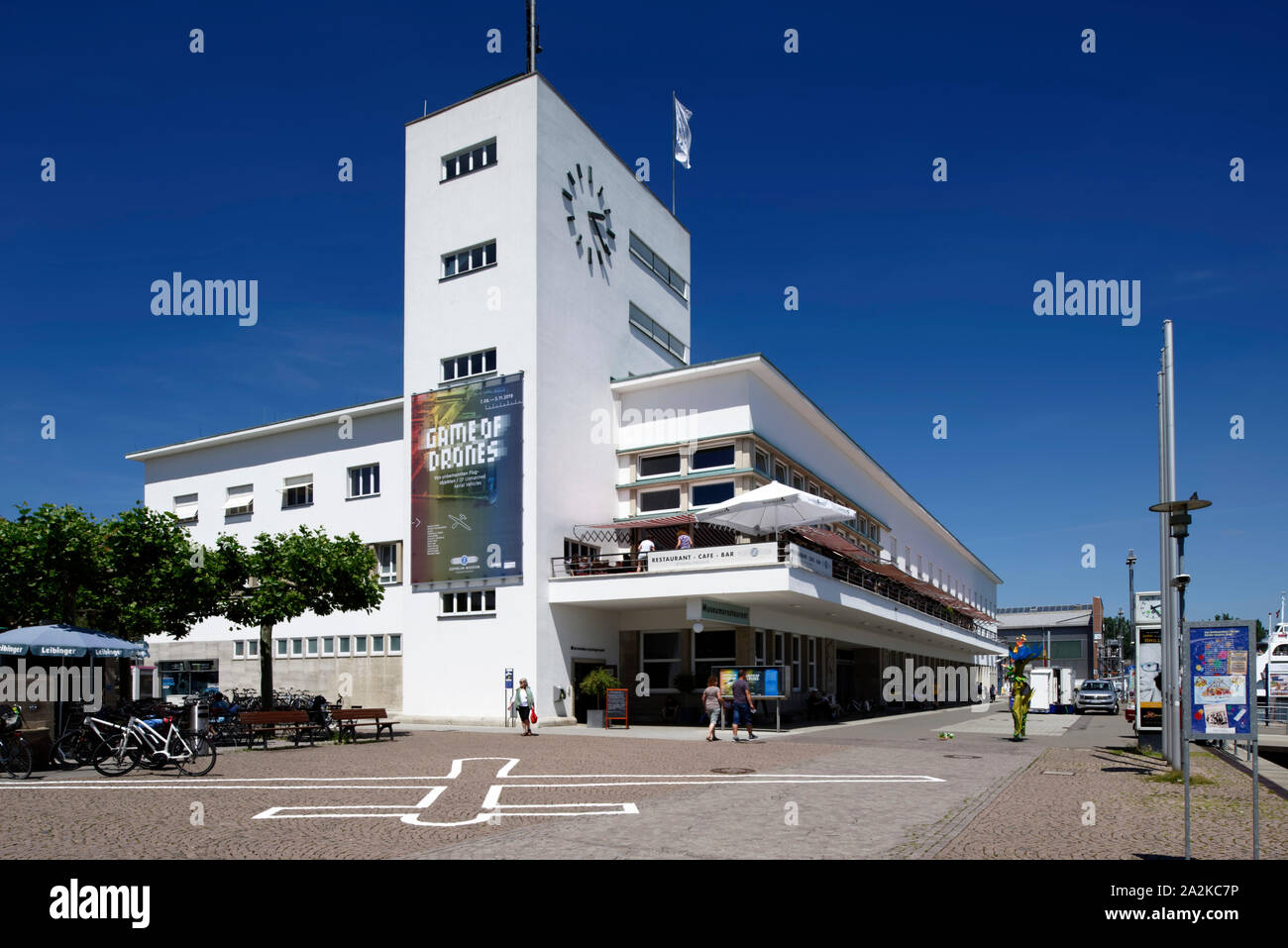 Zeppelin Museum (former harbour railway station) in Friedrichshafen on ...