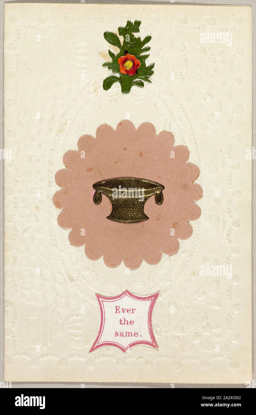 Collaged elements on embossed ivory wove paper hi-res stock photography ...