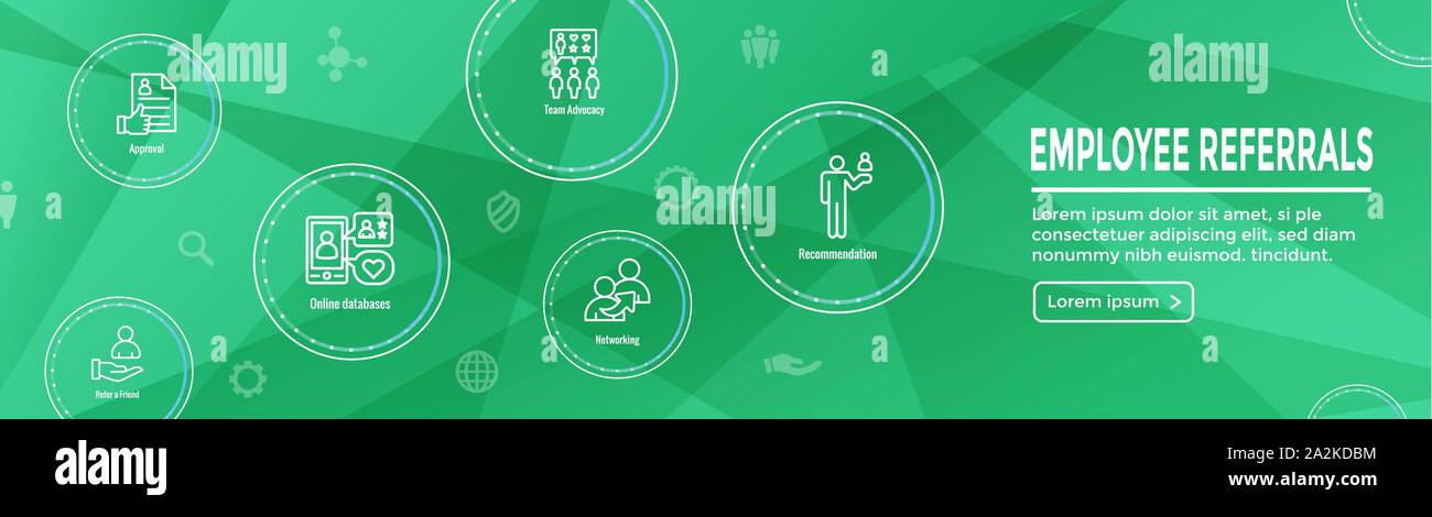 Employee Referrals Icon Set w Web Header Banner Stock Vector Image ...