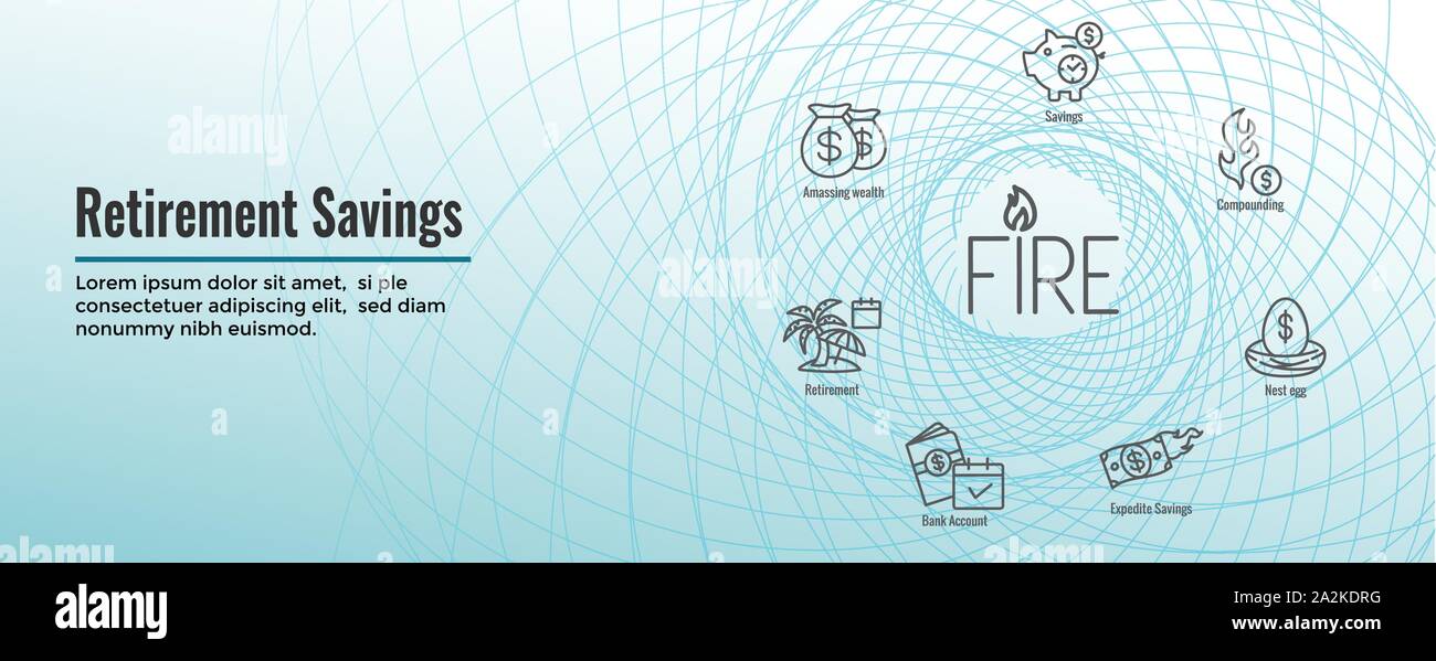 Retirement Savings Icon Set as well as Web Header Banner Stock Vector ...