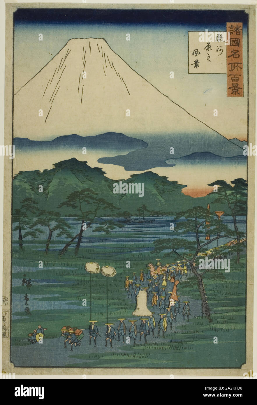 Aerial View of Hara, Suruga Province (Suruga haru no fukei), from the ...