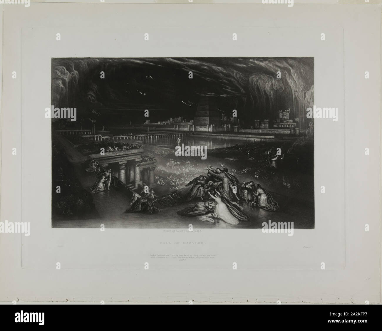 The Fall of Babylon, from Illustrations of the Bible, 1835, John Martin ...