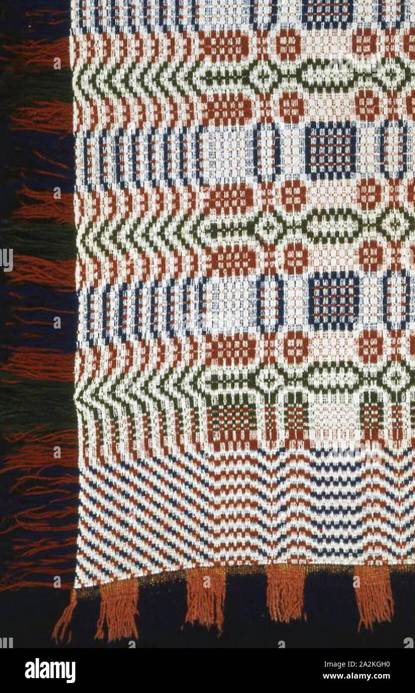 Coverlet, 1820s/30s, United States, Cotton and wool, plain weave with ...