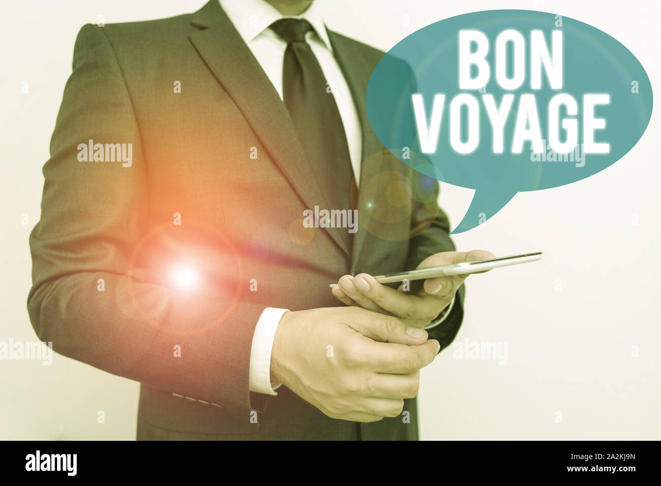 Writing note showing Bon Voyage. Business concept for used express good ...