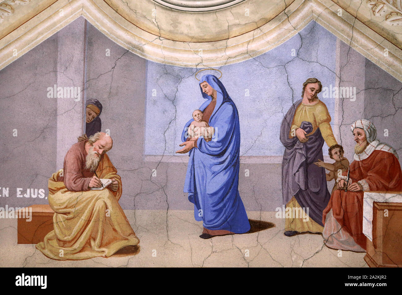 Inscription de Jésus sur un support scripturaire. Eglise Saint-Jean ...