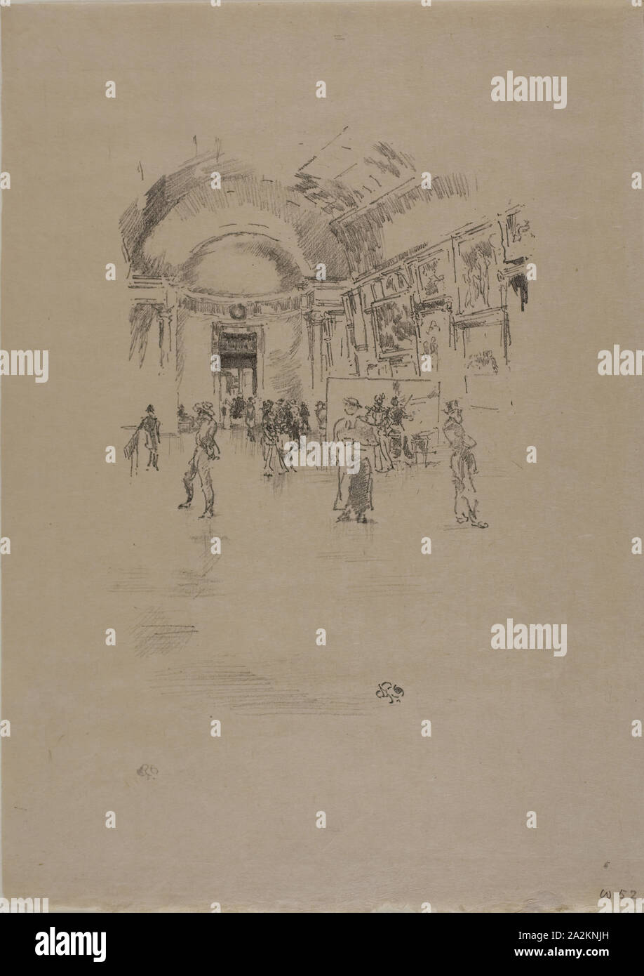 The Long Gallery, Louvre, 1894, James McNeill Whistler, American, 1834 ...