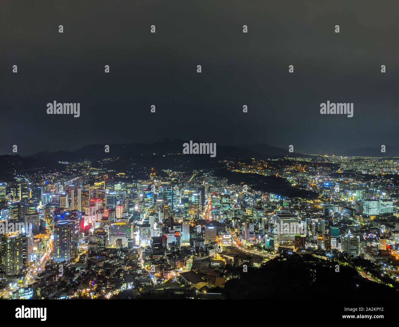 Seoul City Scape. Seoul`s nightlife in South Korea. Korea night view in ...