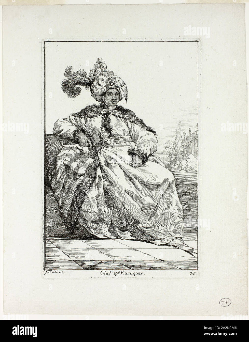 Chef des Eunuques, plate 20 from Caravanne du Sultan à la Mecque, 1748 ...