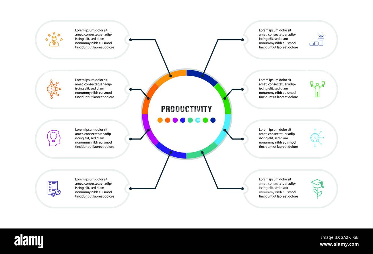Productivity Infographics vector design. Timeline concept include skill ...