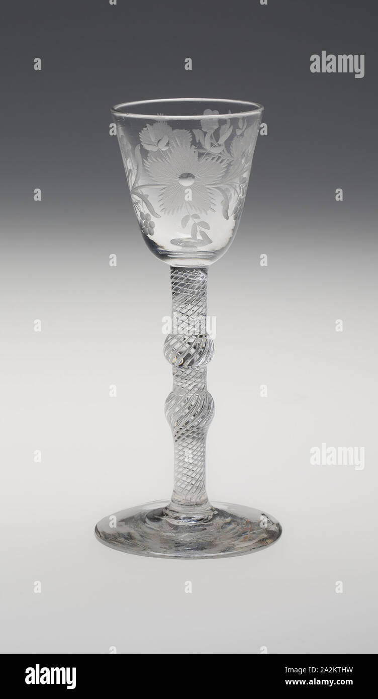 Wine Glass, c. 1750, England, Glass, 15.2 cm (6 in Stock Photo - Alamy