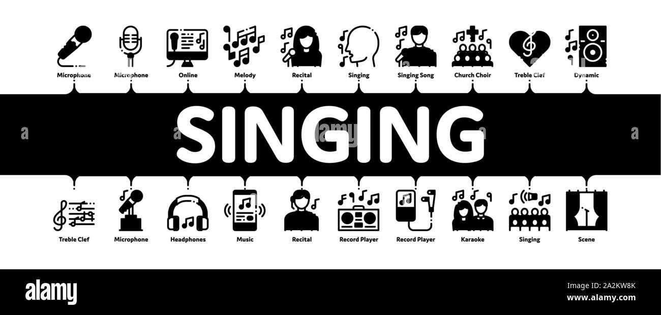 Singing Song Minimal Infographic Banner Vector Stock Vector Image & Art ...