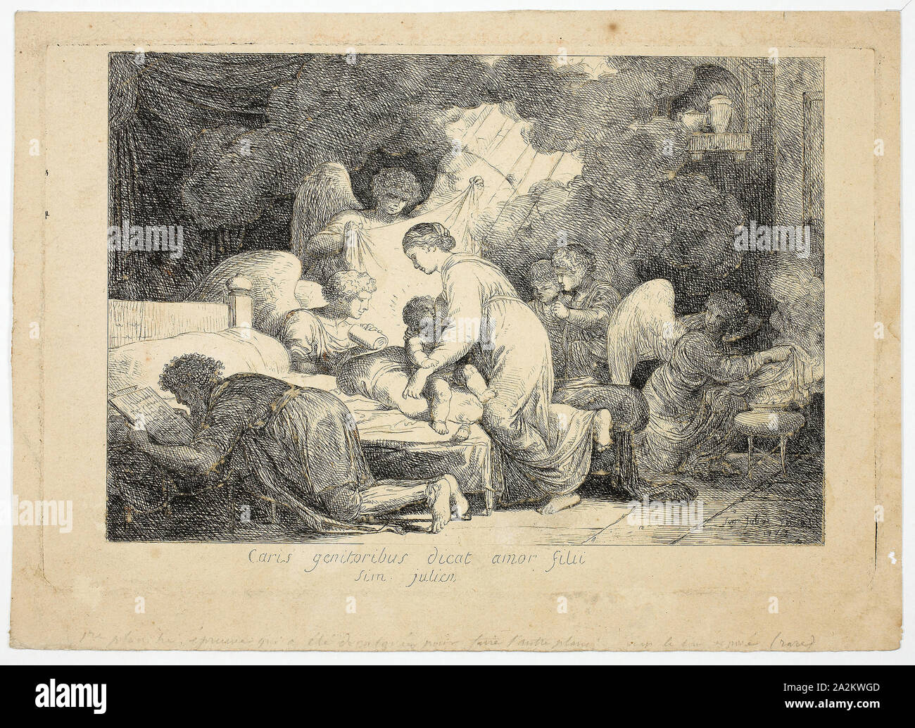 The Holy Family Served by Angels, 1773, Simon Julien, French, 1735-1800 ...