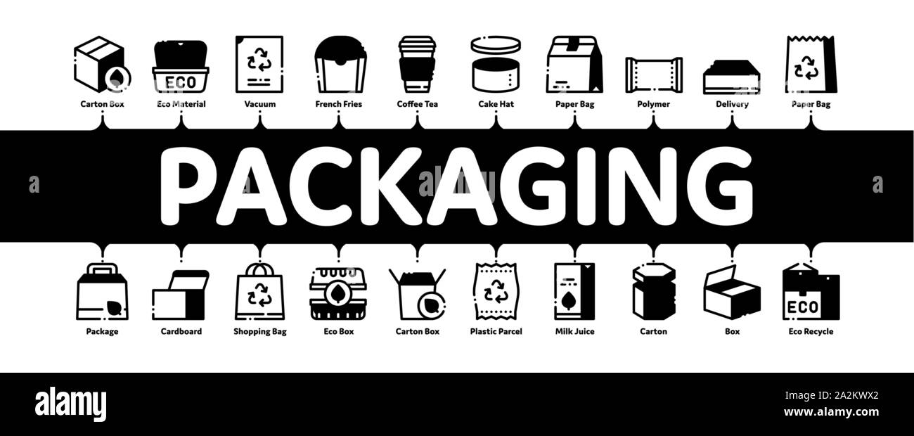 Packaging Minimal Infographic Banner Vector Stock Vector Image & Art ...