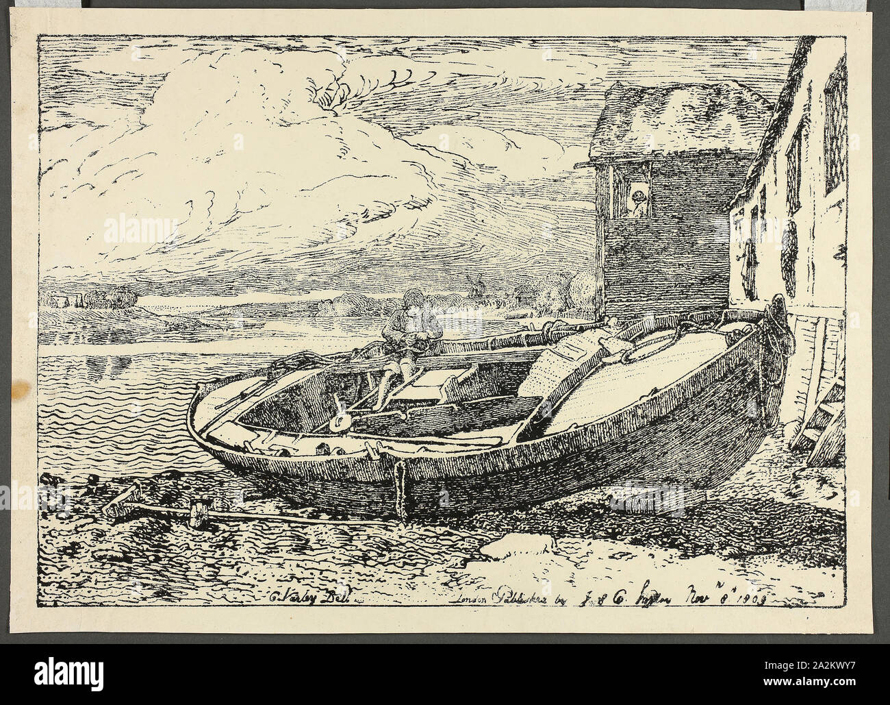 A Boy Sitting on a Banked Vessel, November 8, 1809, Cornelius Varley ...