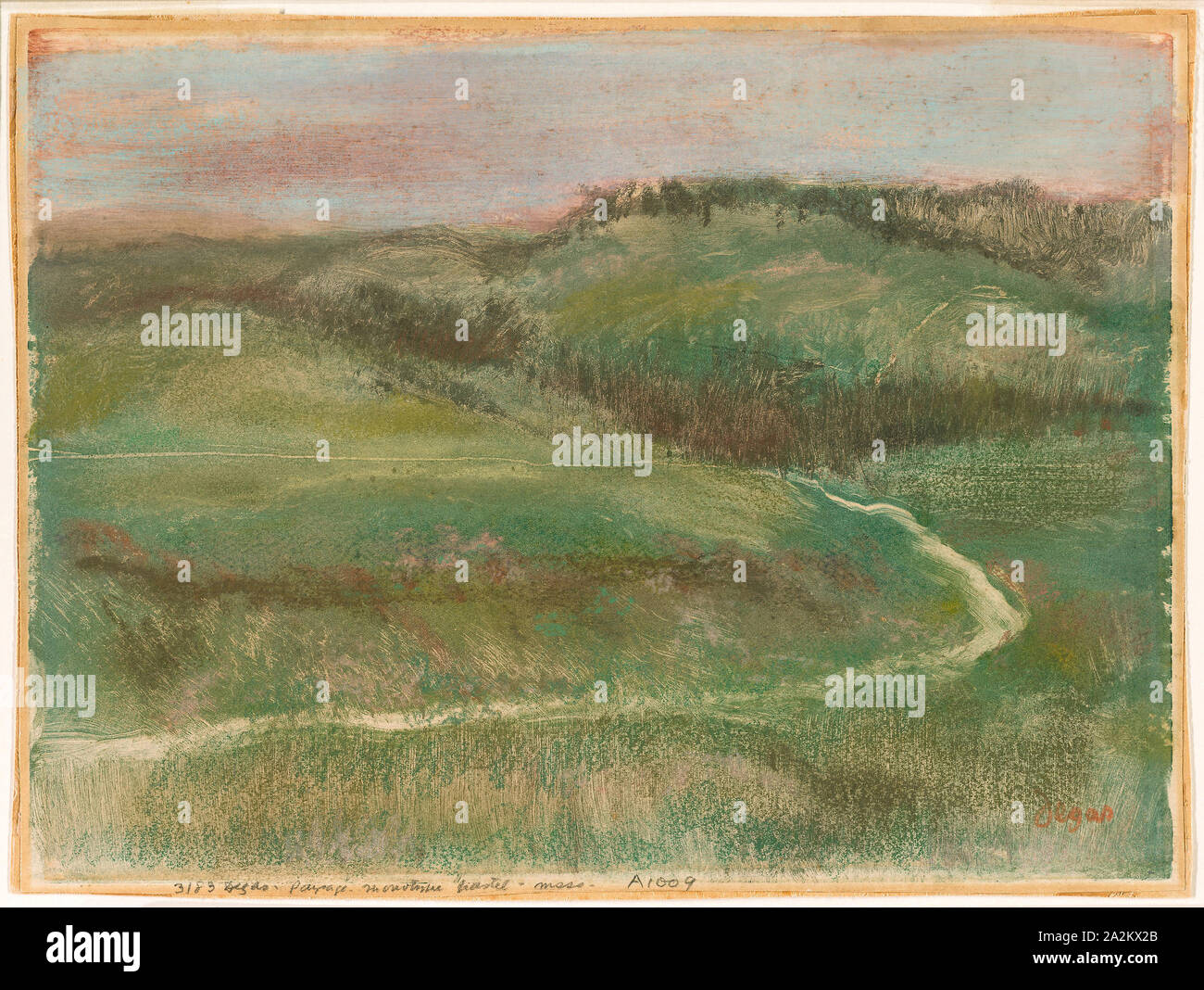 Landscape, 1892, Edgar Degas, French, 1834–1917, France, Pastel, over ...