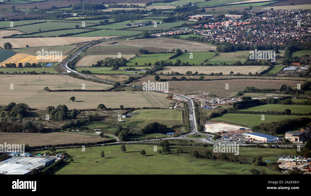 aerial view of Minster Way, the Beverley by-pass, East Yorkshire, UK ...