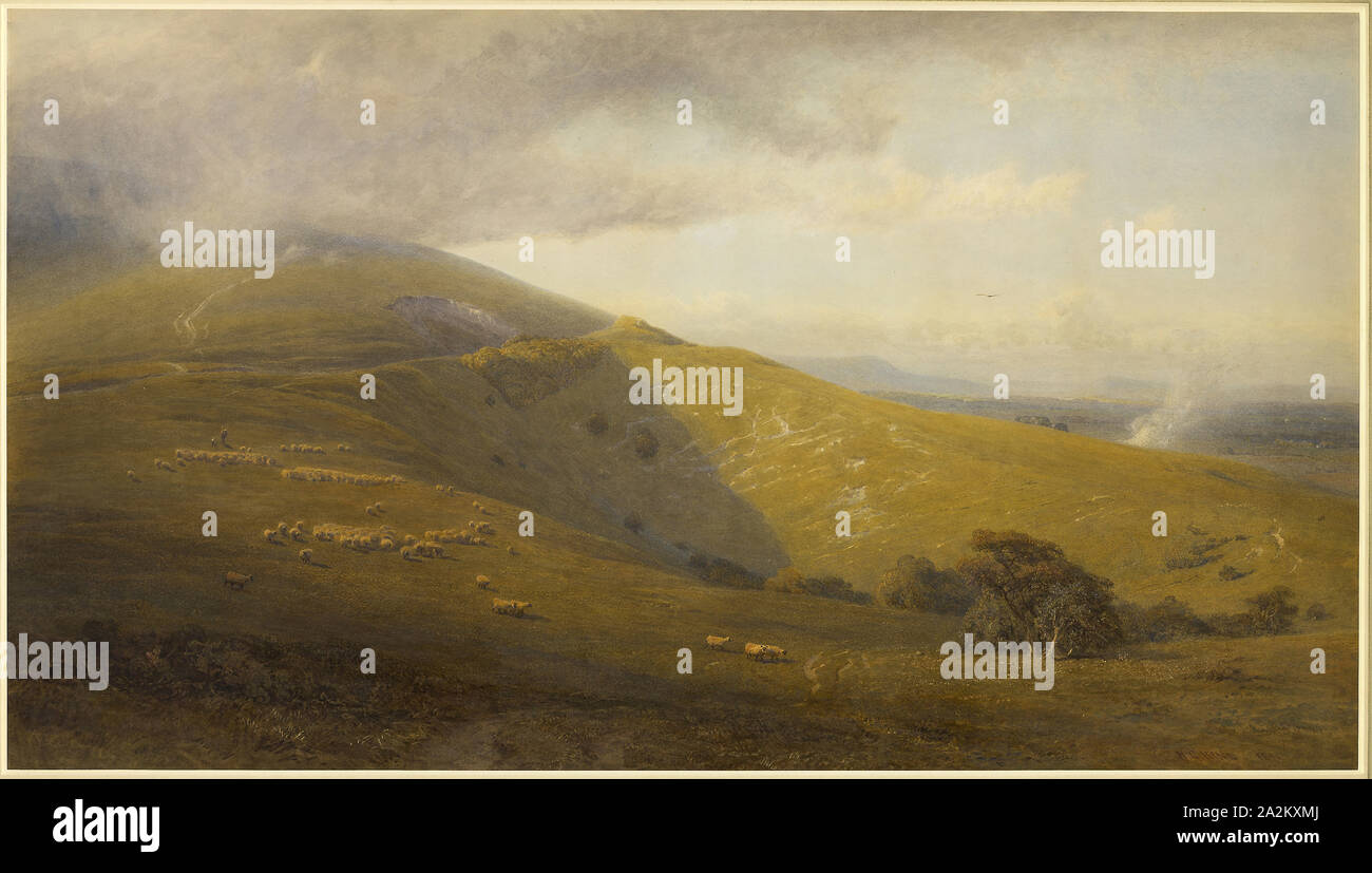 A View on the South Downs, 1871, Henry George Hine, English, 1811-1895 ...