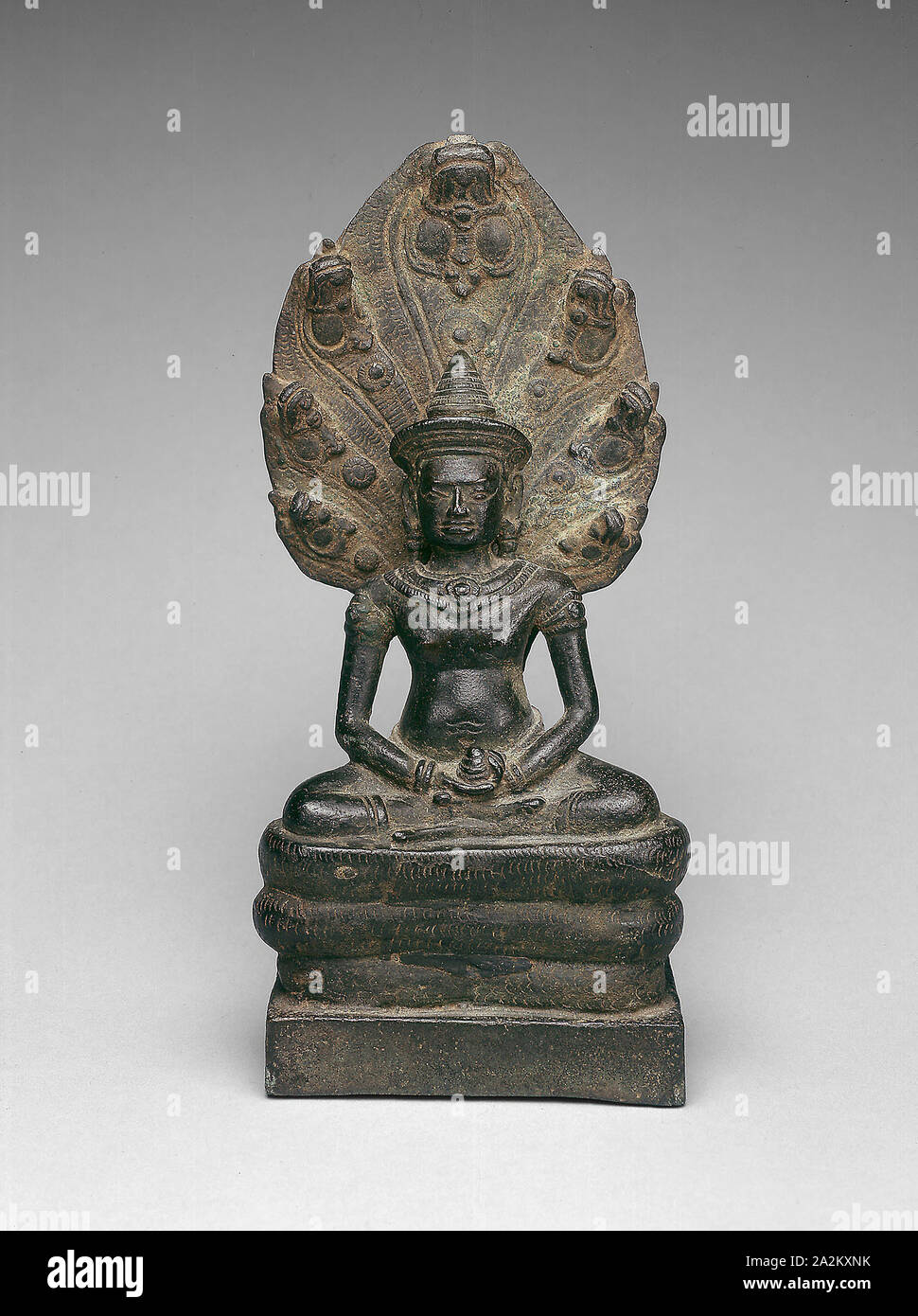 Buddha Enthroned on a Serpent (Naga), Angkor period, early 13th century ...