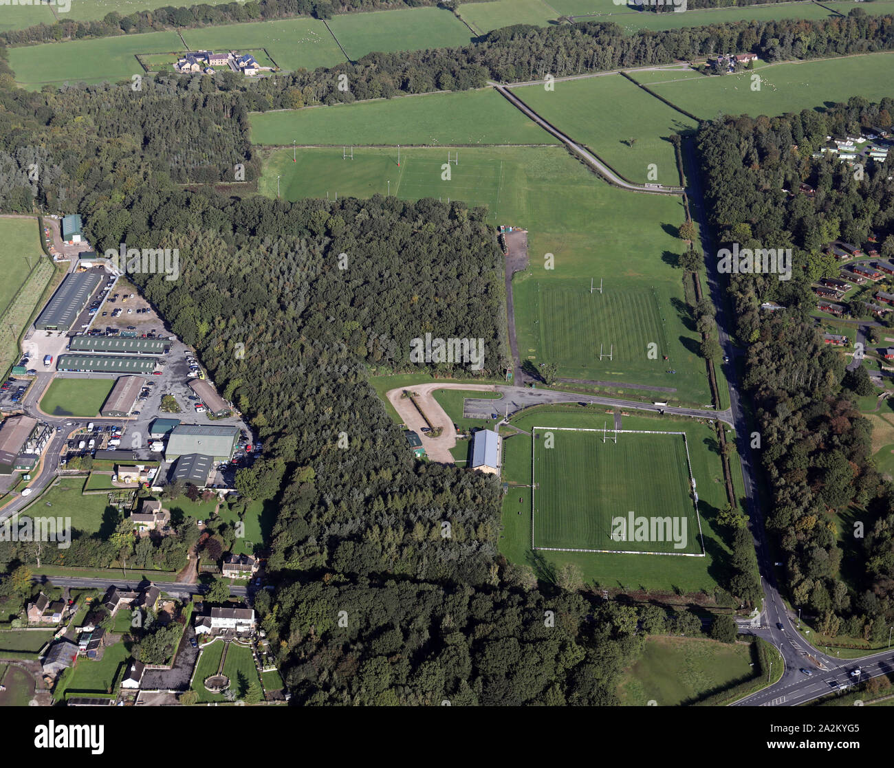 aerial view of Harrogate RUFC, Rudding Lane, Harrogate, North Yorkshire ...