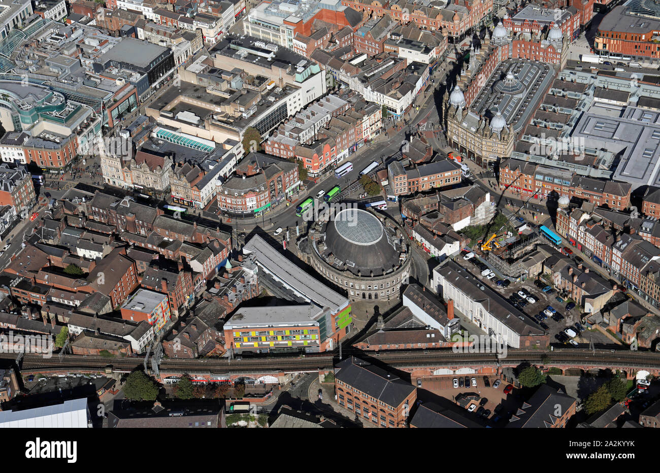 aerial view of Leeds Corn Exchange, West Yorkshire, UK Stock Photo - Alamy