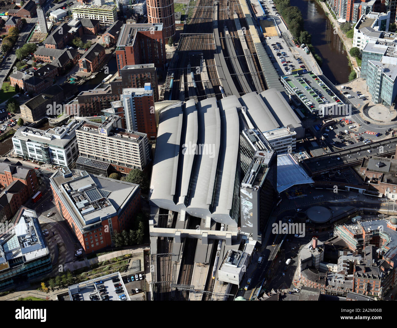 aerial view of Leeds Station, West Yorkshire, UK Stock Photo - Alamy