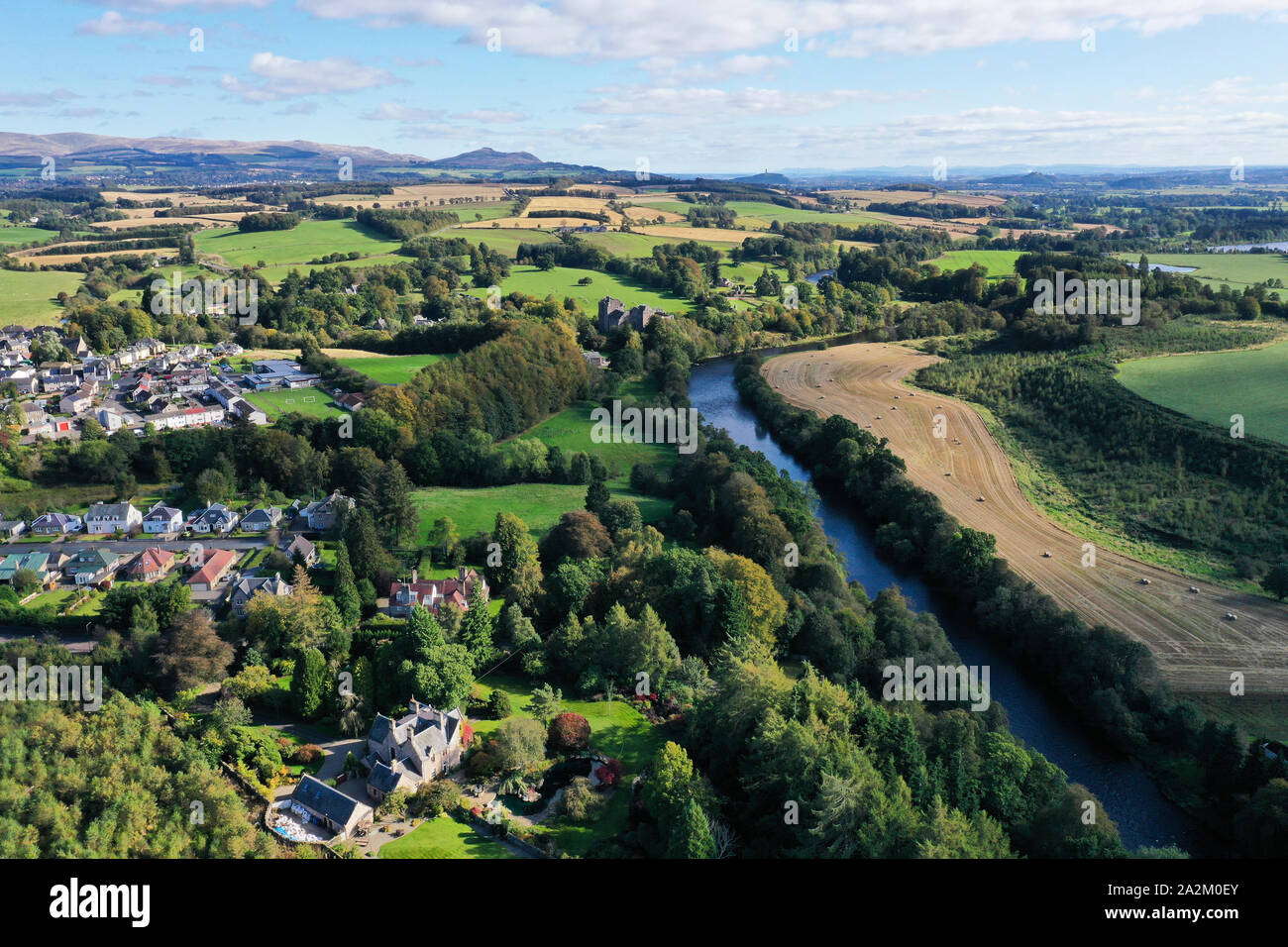 Aerial drone view of Doune Perthshire Scotland Stock Photo - Alamy